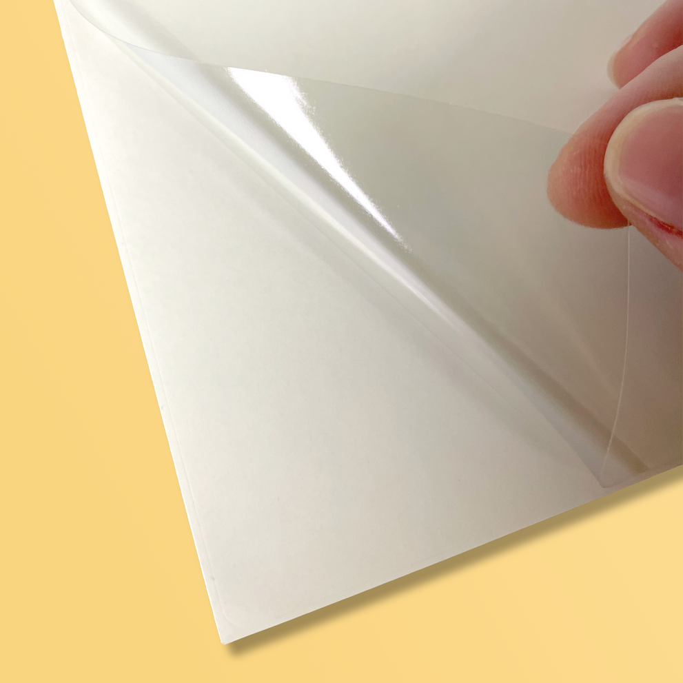 Permanent Label With Paper | 12" x 18" Gloss Clear | RELYCO