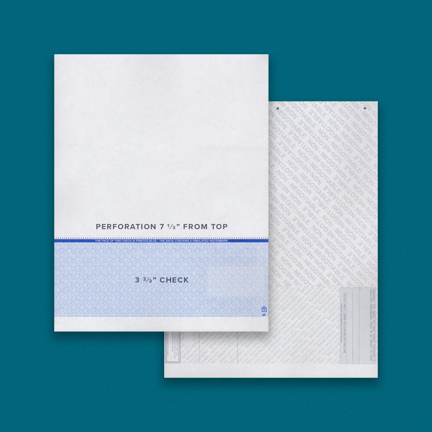 BASICHEK Blue Bottom Check 1 Perf (2,500 checks) | RELYCO