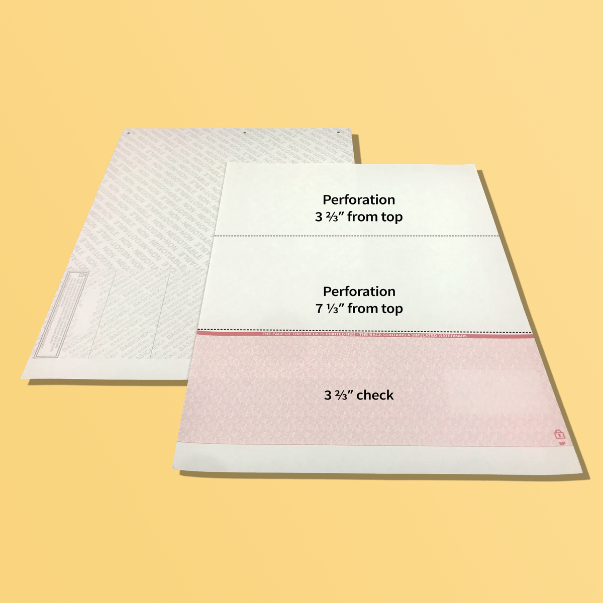 BASICHEK Red Bottom Check 2 Perfs (2,500 checks)