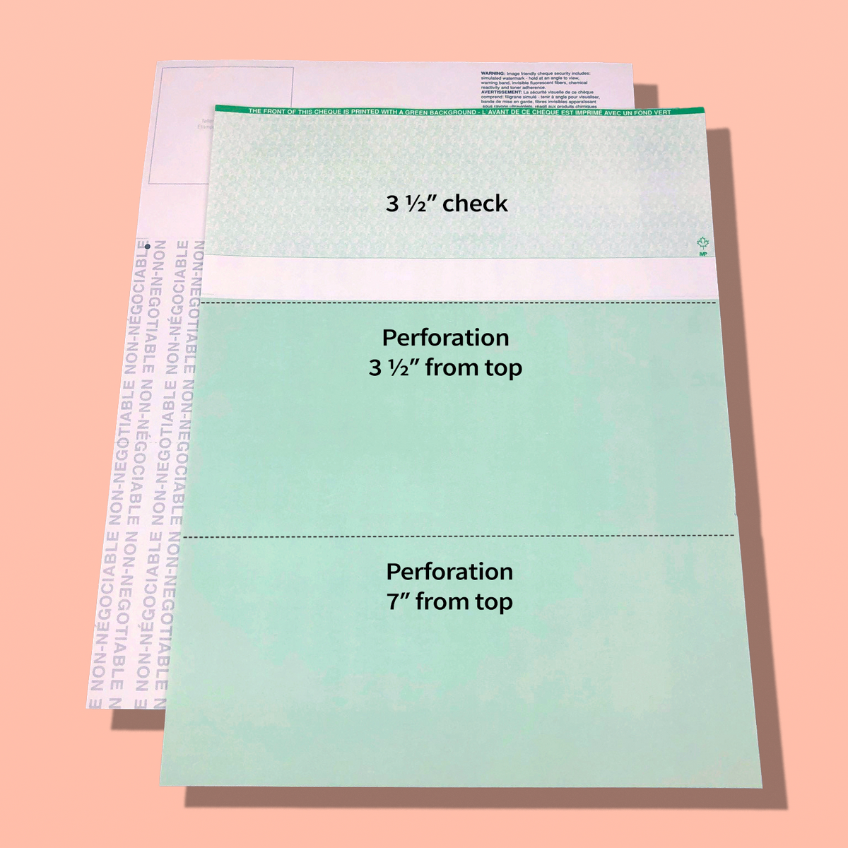 Canadian Green Top Cheque 3.5” | 2500 Cheques | RELYCO
