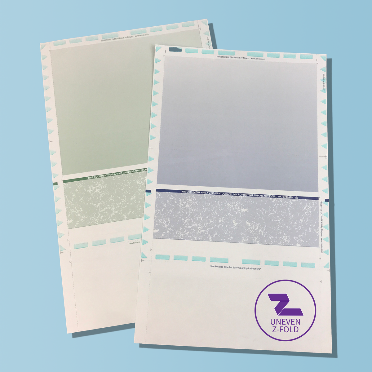 ULTRASEAL Check Uneven Z Fold 8.5" x 14" | RELYCO | Shop Now