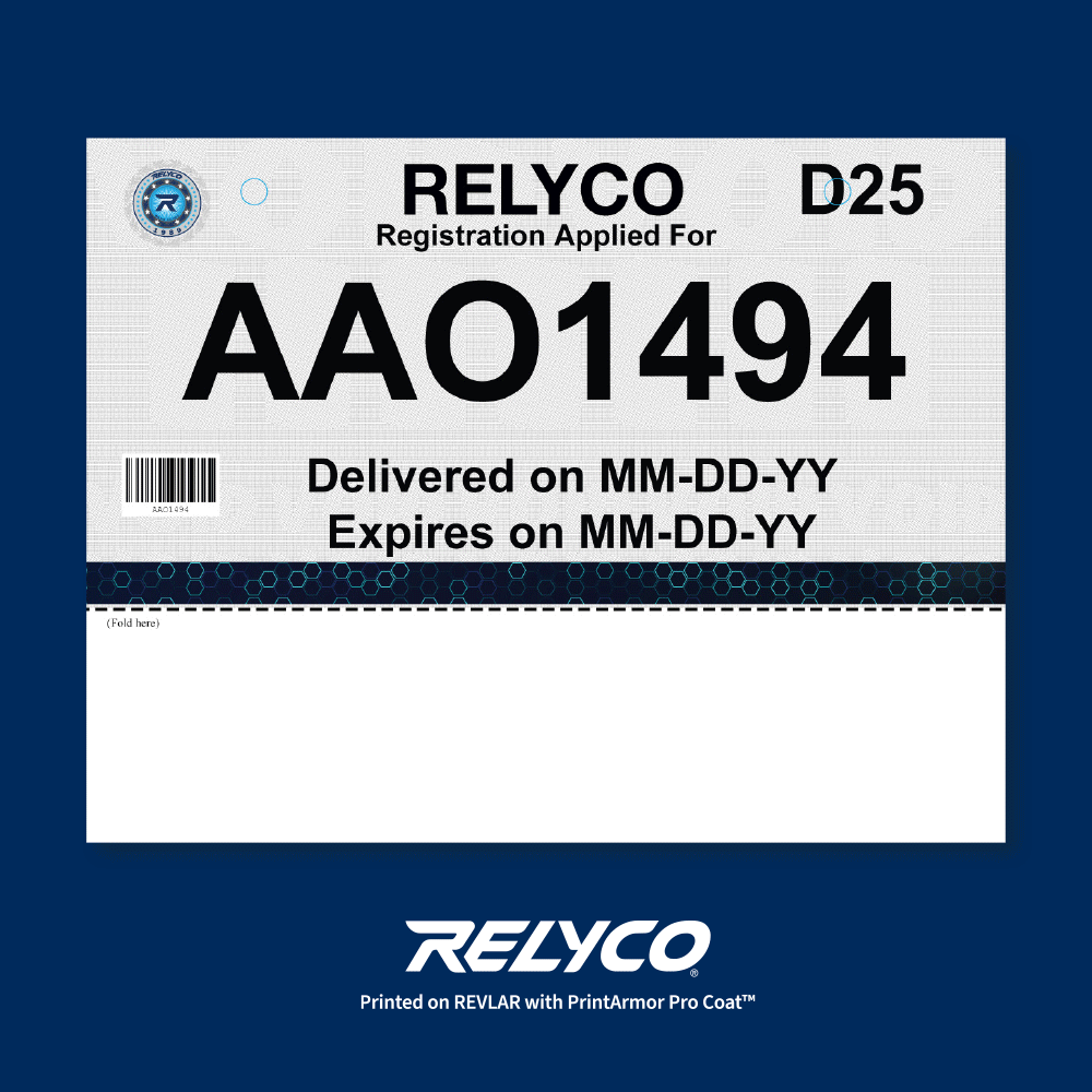 Temporary License Plate Paper For Dealers & State Agencies